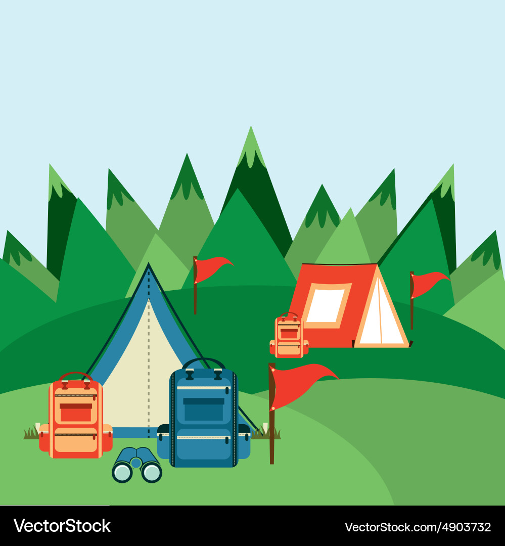 Camping adventure Royalty Free Vector Image - VectorStock