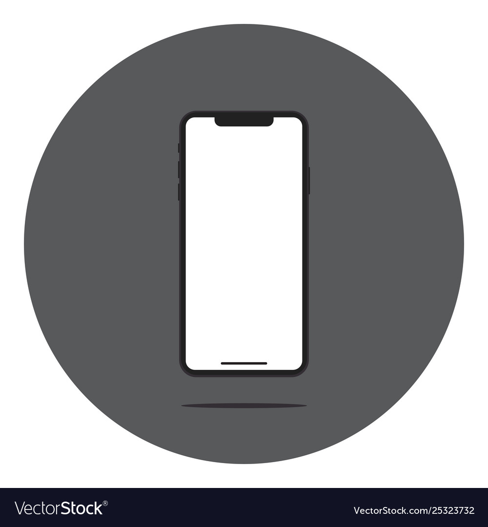 Empty screen smartphone with reflection Royalty Free Vector