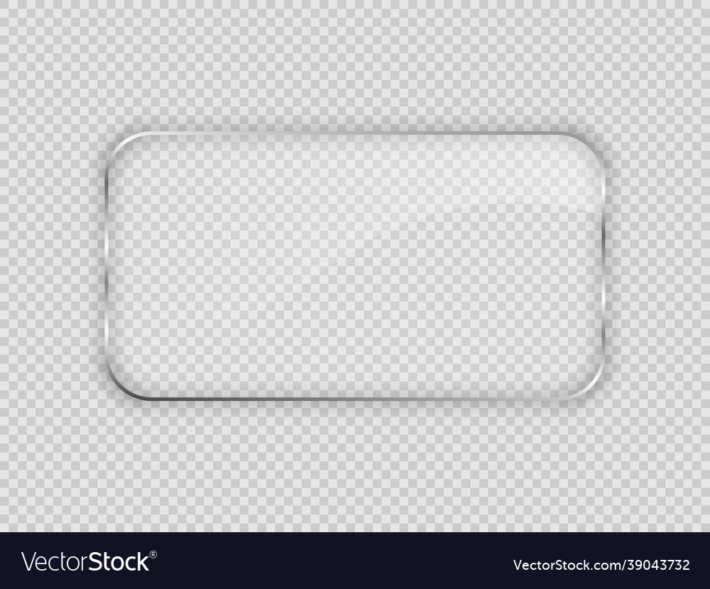 Glass plate in rounded rectangular frame Vector Image