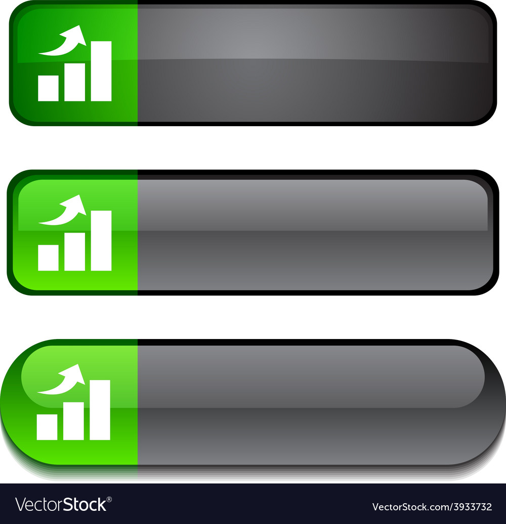 Growth button set Royalty Free Vector Image - VectorStock
