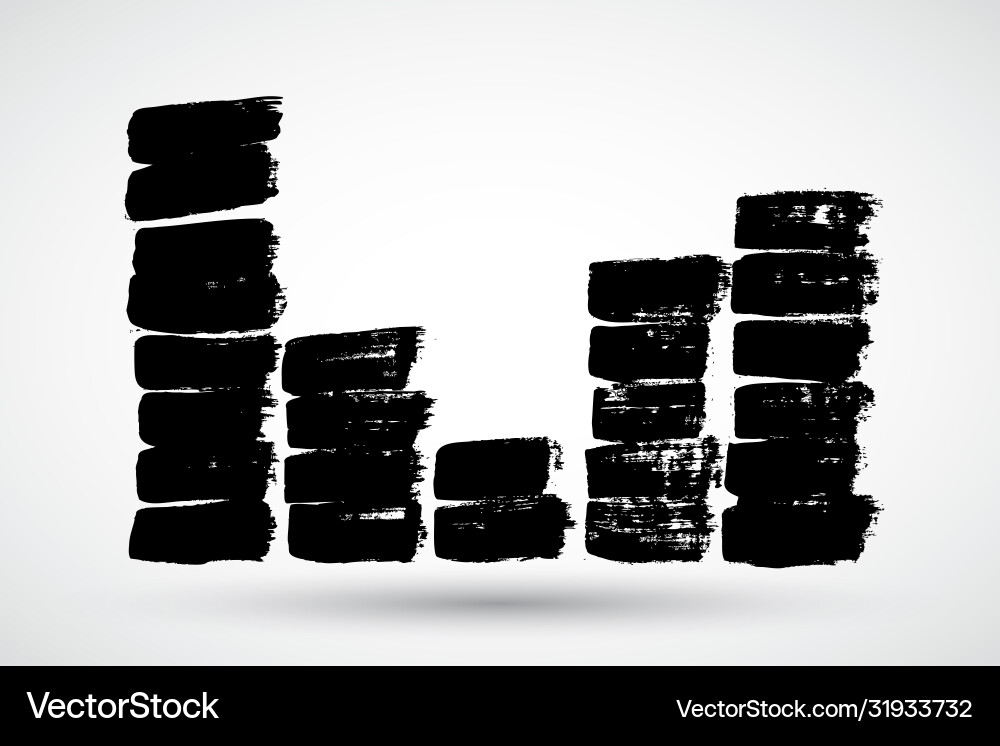 Hand drawn sound waves marker or brush ink Vector Image
