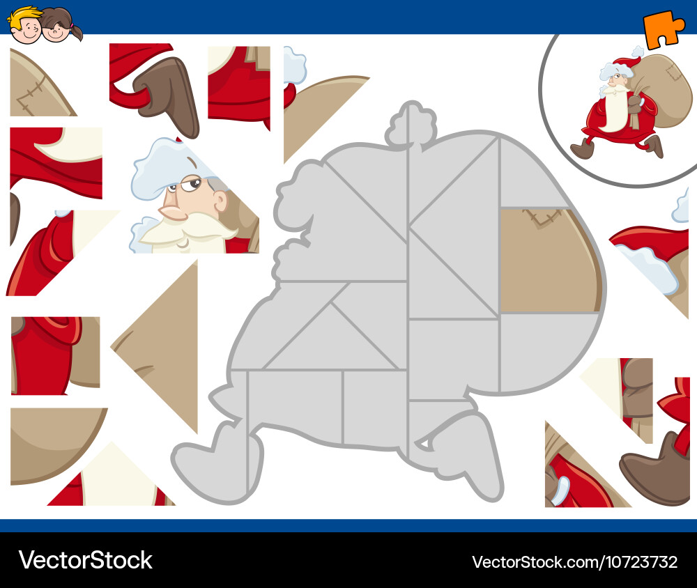 Jigsaw puzzle with santa claus Royalty Free Vector Image