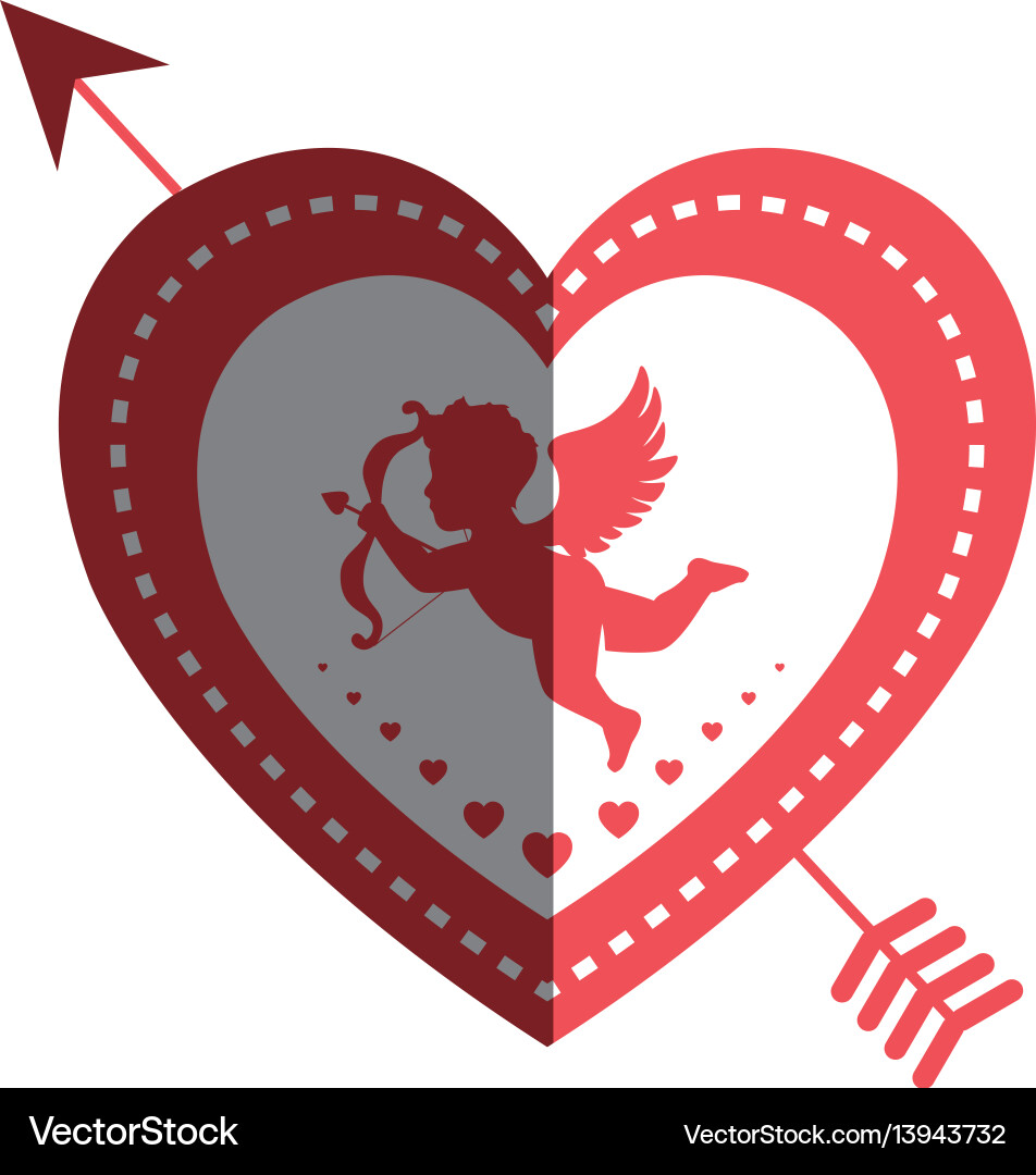 Love card with cupid angel Royalty Free Vector Image
