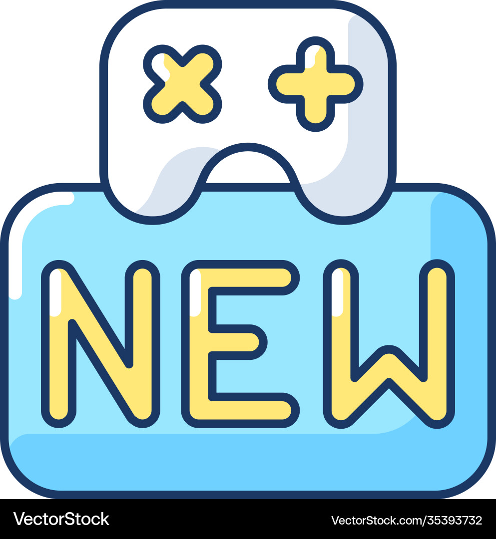 New game rgb color icon Royalty Free Vector Image