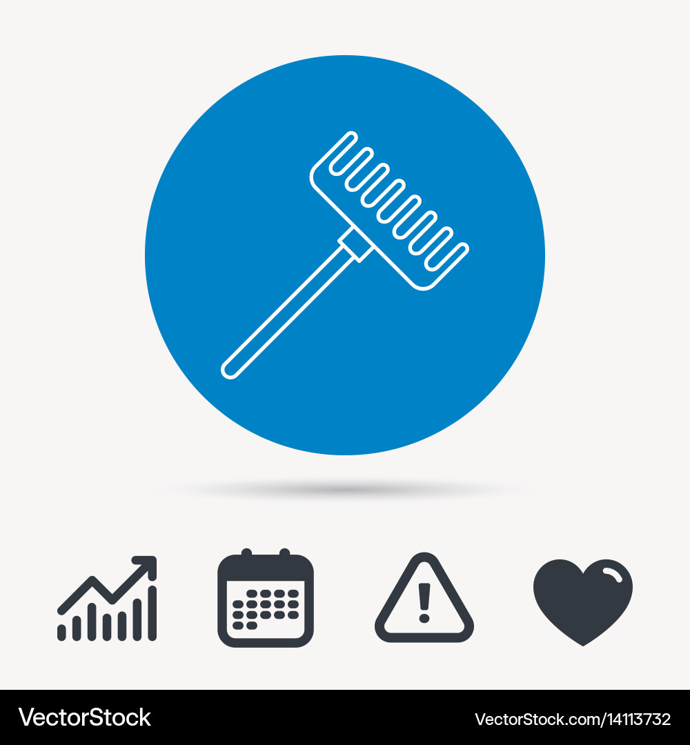 Rake icon gardening equipment sign Royalty Free Vector Image