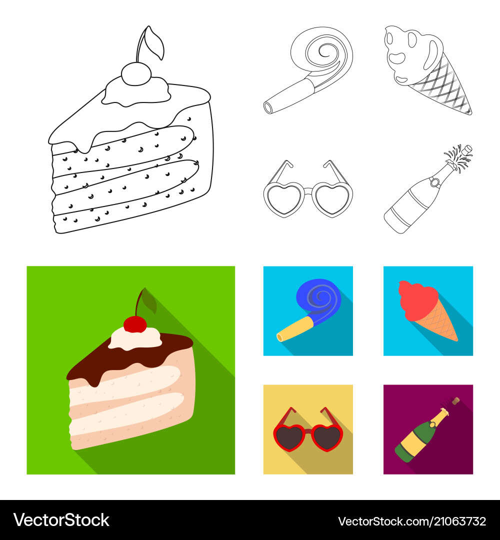 Refreshments and other accessories at the party Vector Image