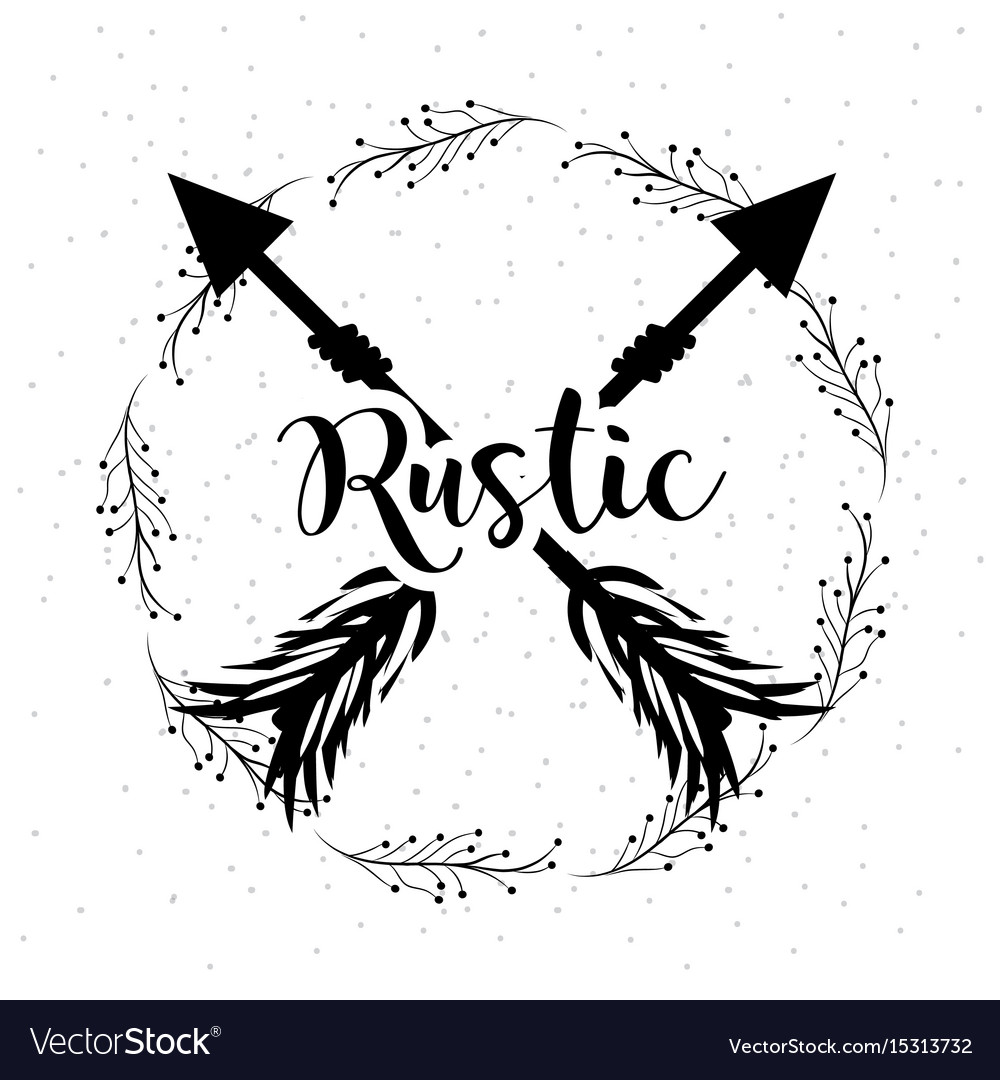 Rustic branches around arrows Royalty Free Vector Image