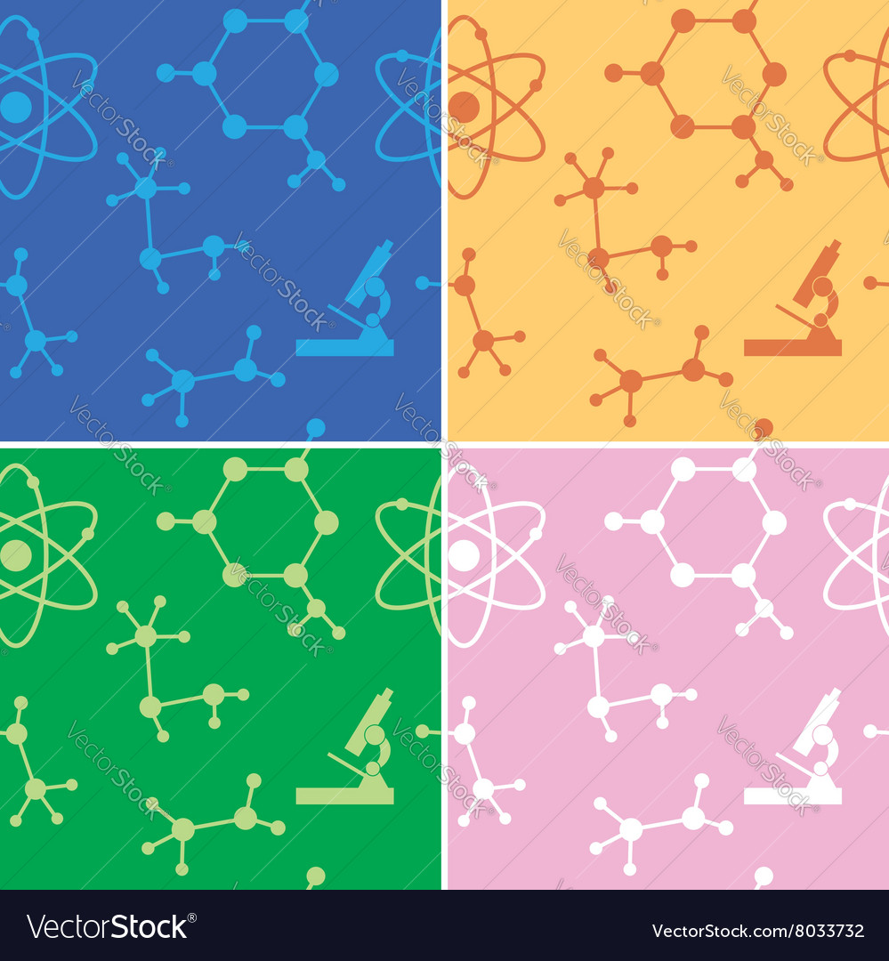 Seamless patterns - molecules - set Royalty Free Vector