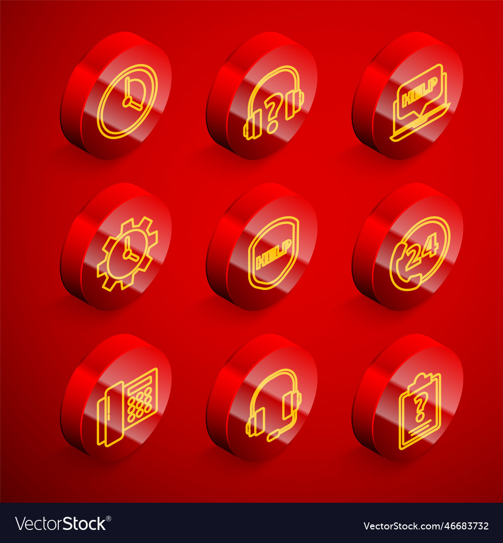 Set line time management headphones laptop Vector Image Set line time management headphones laptop Vector Image
