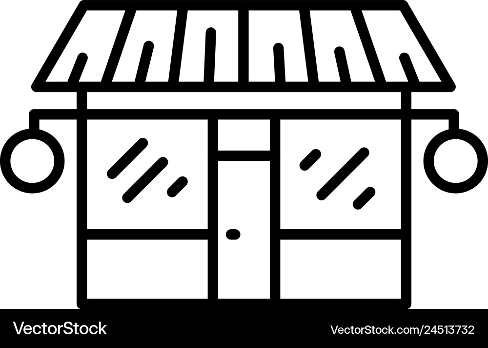 Shop front grocery icon outline log Royalty Free Vector