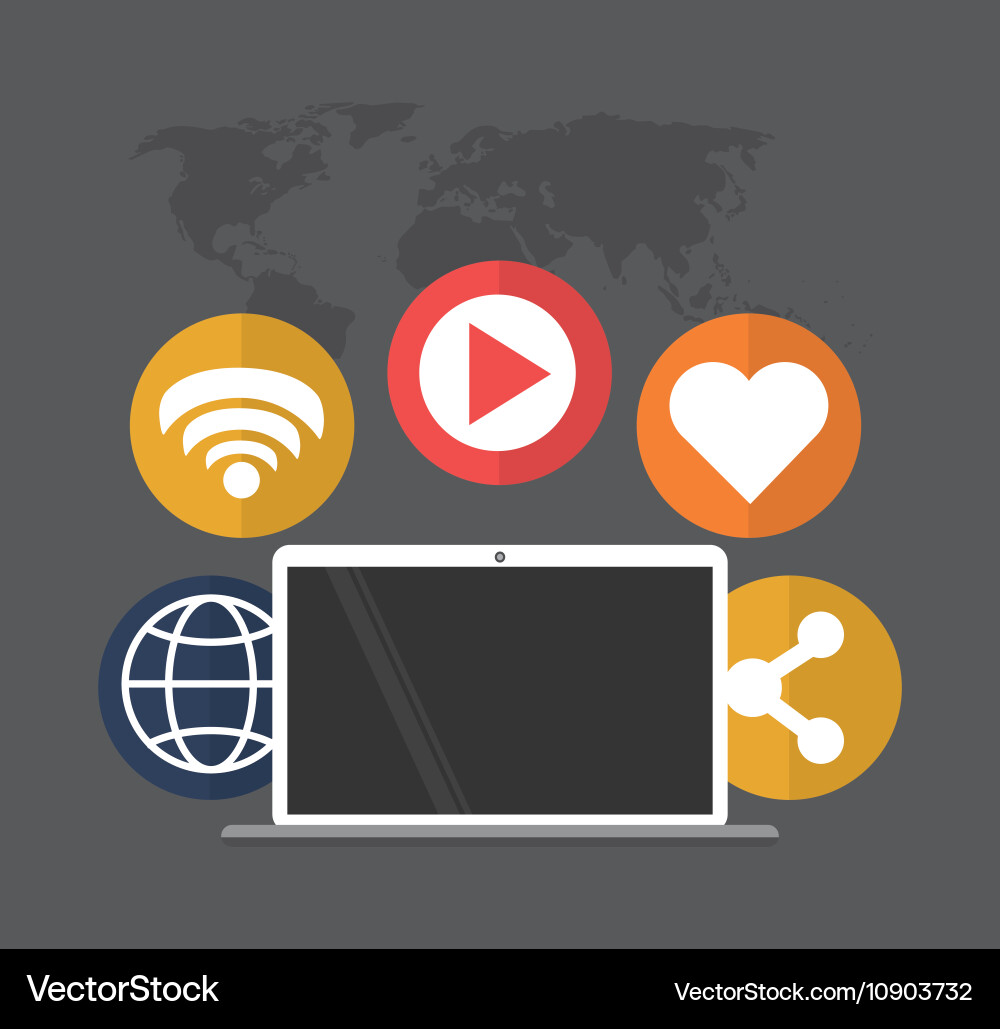 Socia media related icons image Royalty Free Vector Image