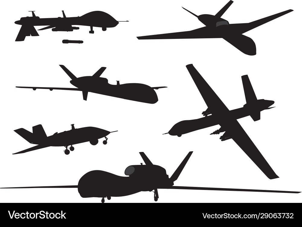 Weapon drones set Royalty Free Vector Image - VectorStock