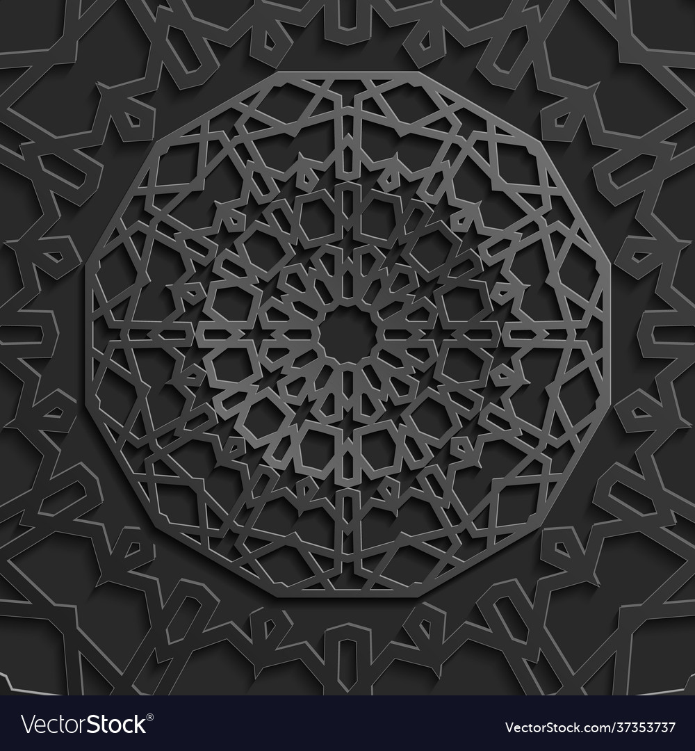 Black islamic pattern geometric background Vector Image