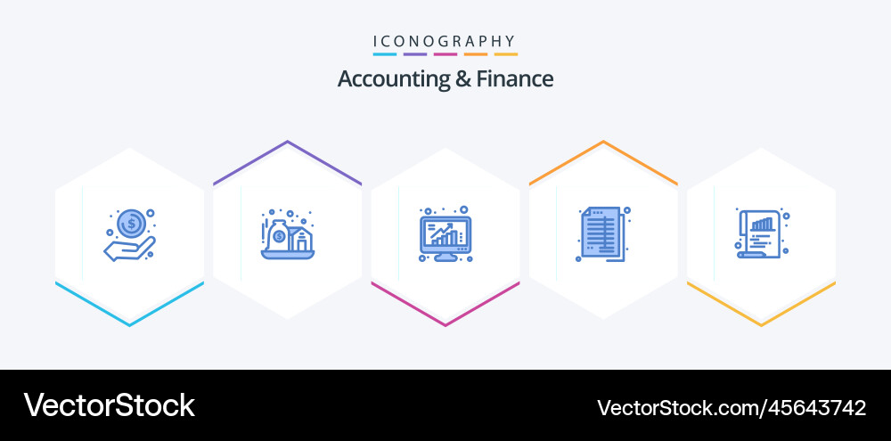 Accounting and finance 25 blue icon pack Vector Image