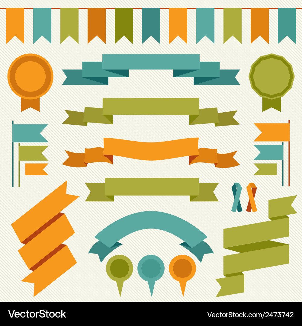 Collection of decorative design elements Vector Image