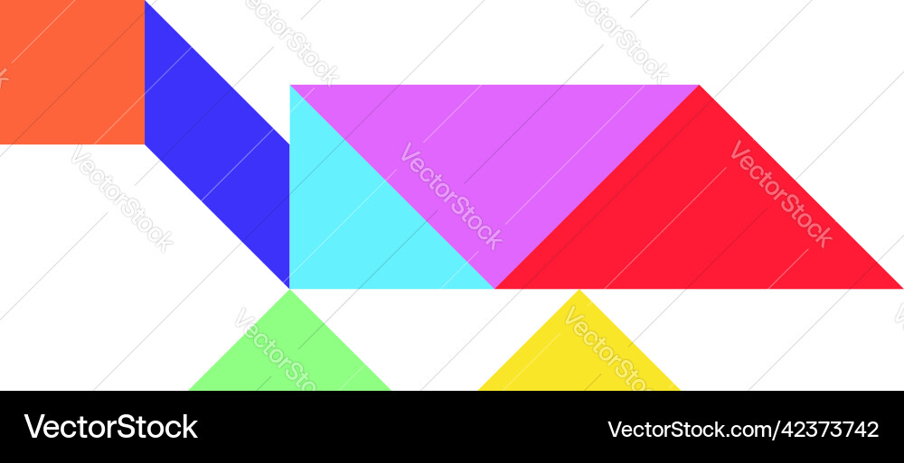 Color tangram puzzle in turtle or tortoise shape Vector Image