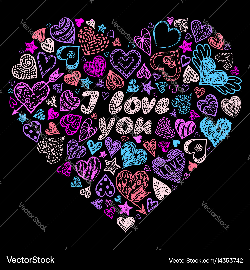 Colorful valentine s heart Royalty Free Vector Image