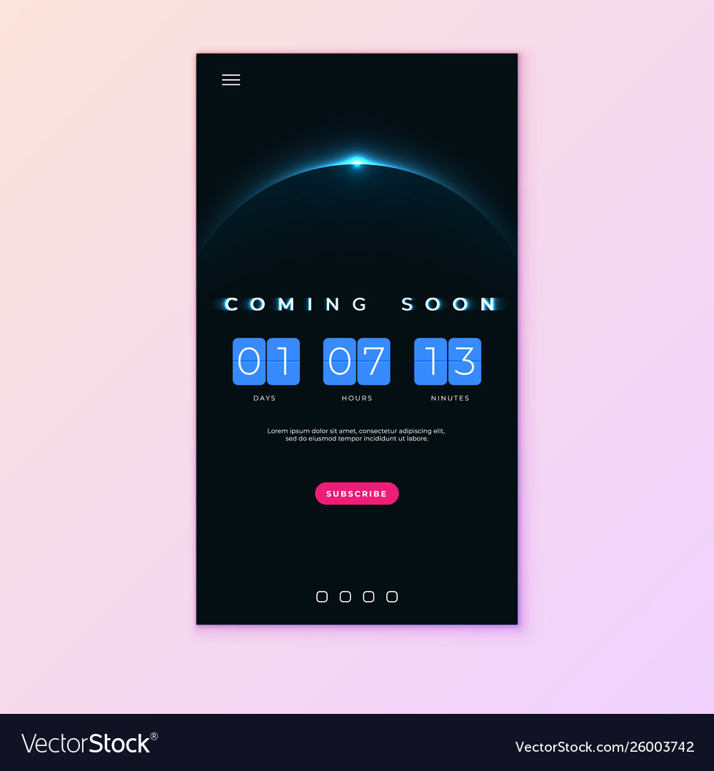 Coming soon flip countdown clock counter timer Vector Image