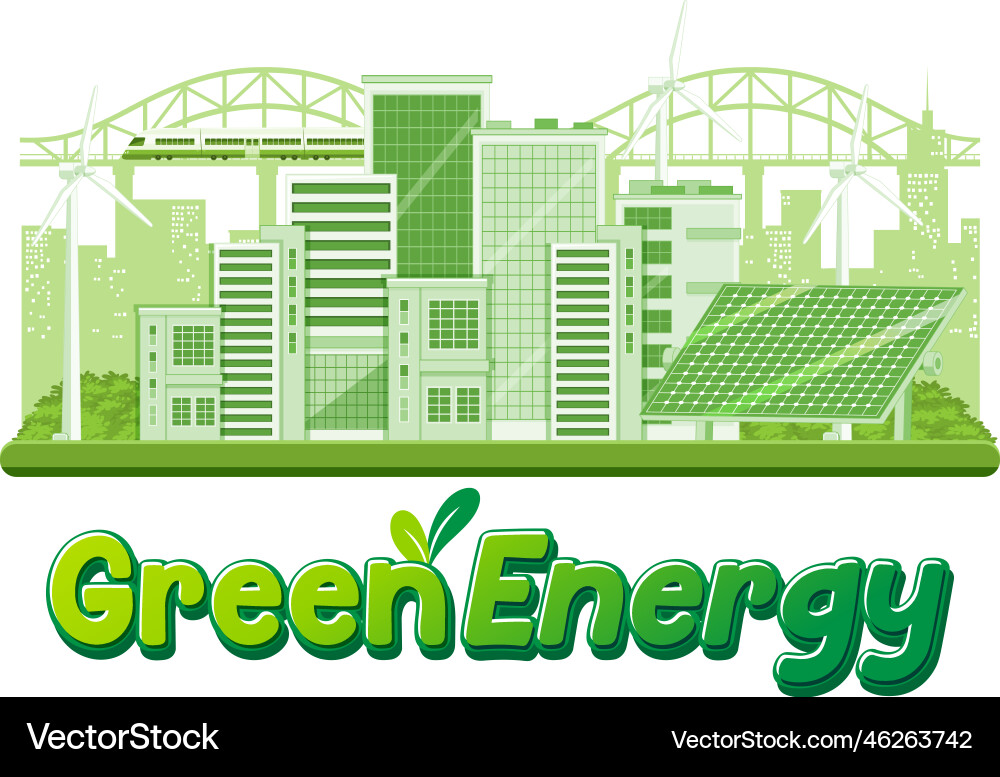 Green energy from natural resources concept Vector Image