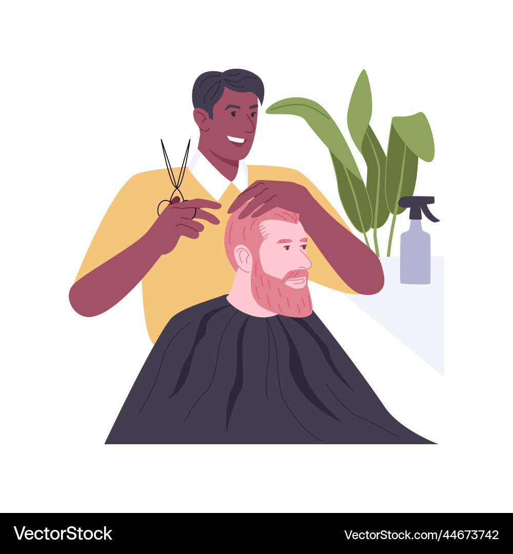Haircut isolated cartoon Royalty Free Vector Image