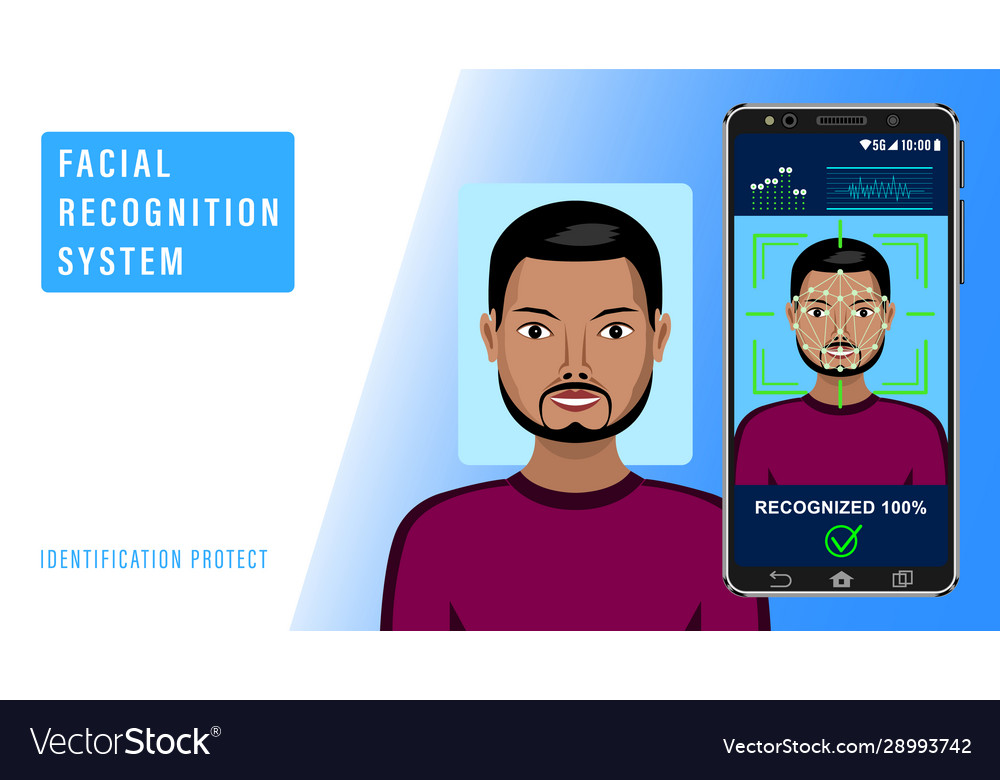 Identification Face Man With Help Royalty Free Vector Image