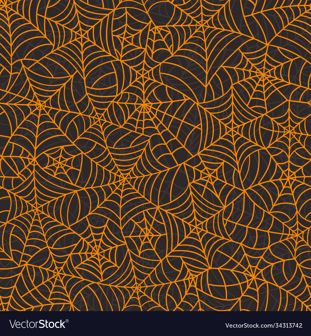 Interwoven hand drawn spider web seamless pattern Vector Image