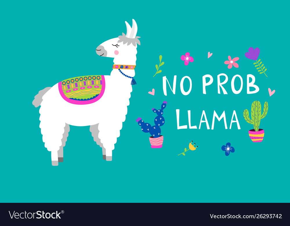 Lama cartoon alpaca Royalty Free Vector Image - VectorStock