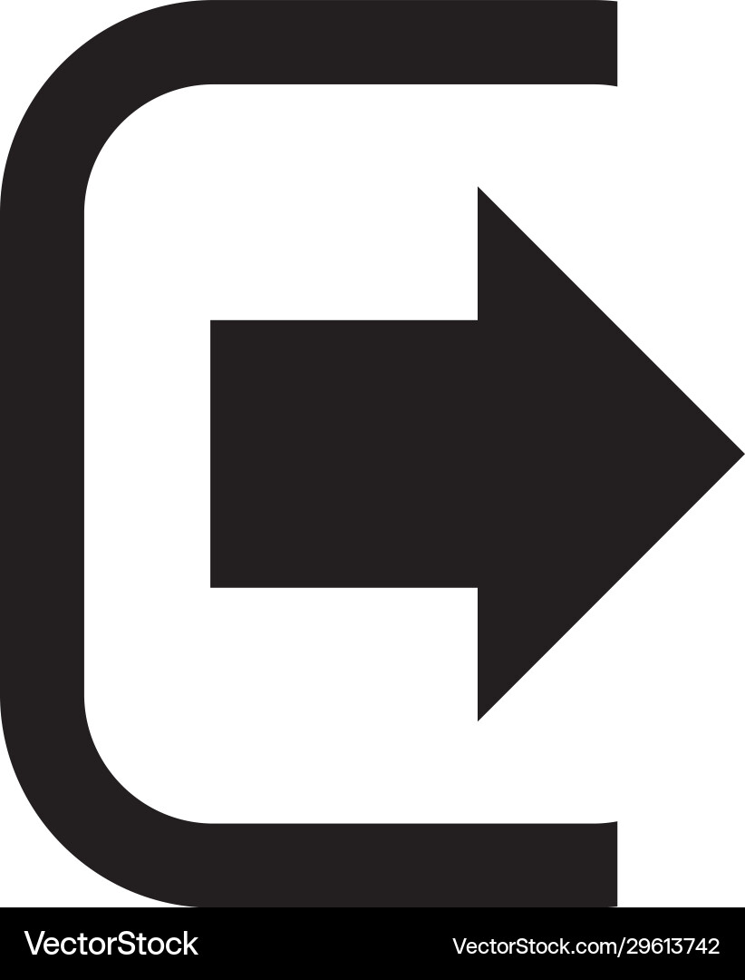 Logout Symbol Vorlage schwarzer Farbe editierbar log out