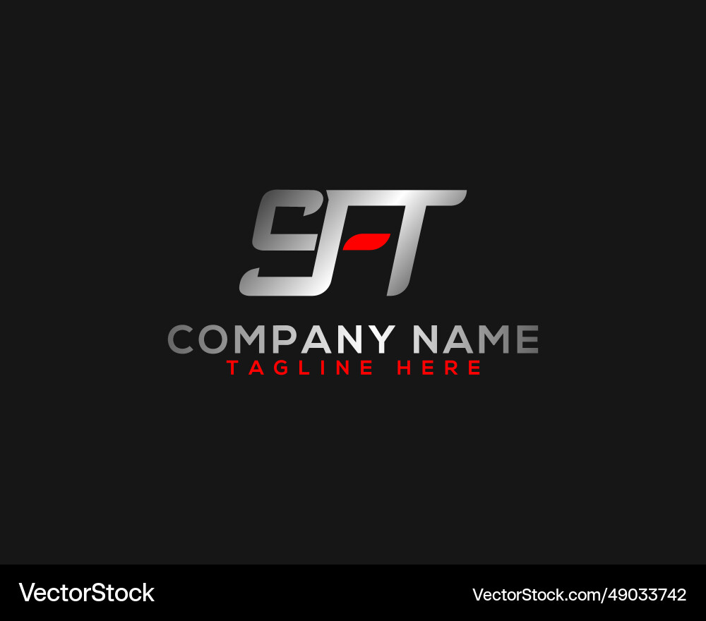 Modern trendy sft letter logo design Royalty Free Vector
