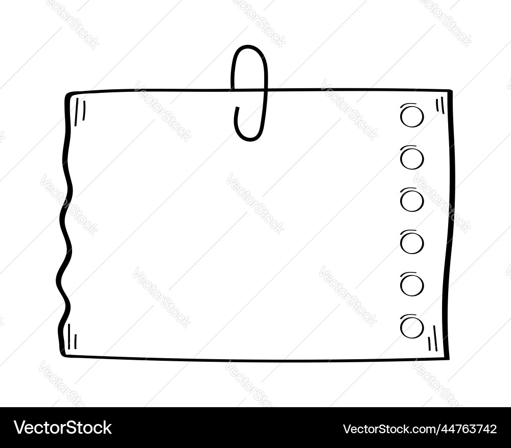 Paper empty sheet in doodle style sketch stikers Vector Image
