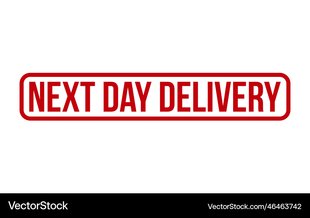 Red next day delivery rubber stamp seal Royalty Free Vector