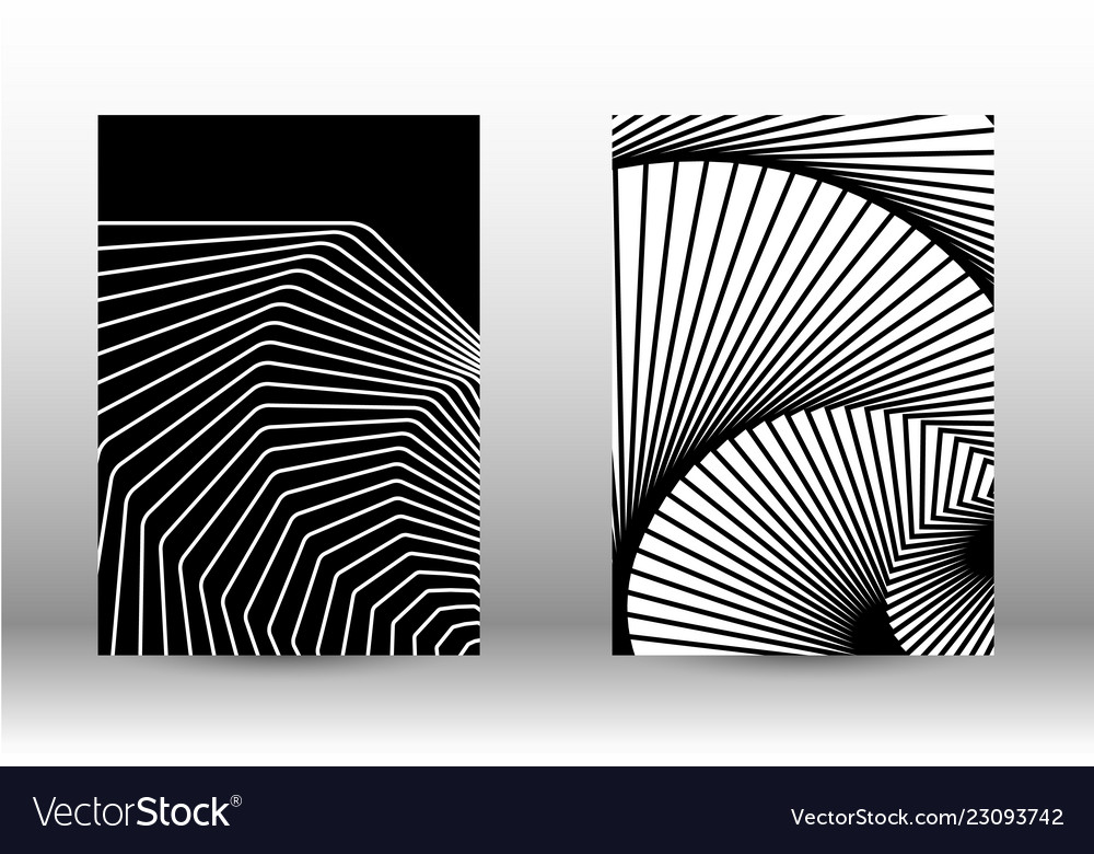 Set of abstract patterns with distorted lines Vector Image