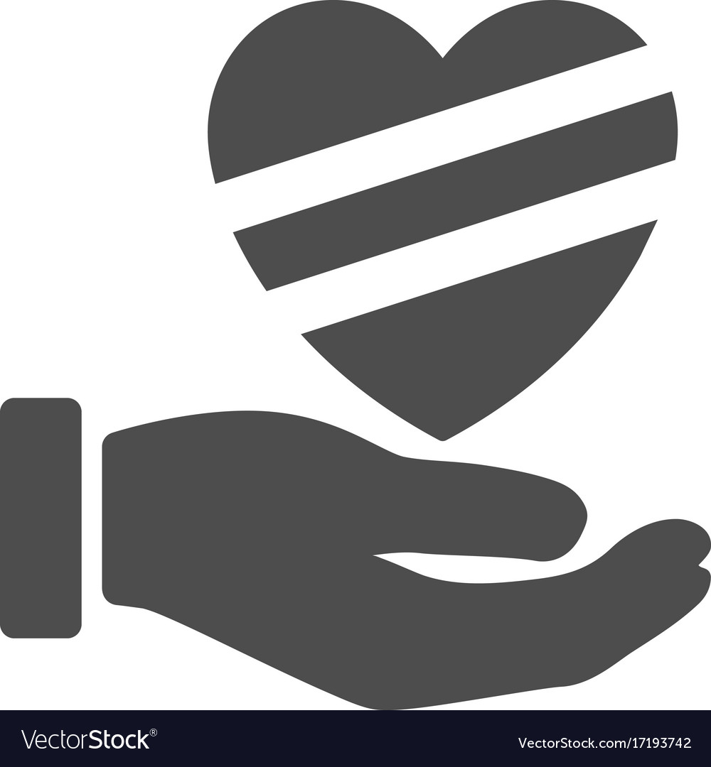 Sick heart care hand flat icon Royalty Free Vector Image Sick heart care hand flat icon Royalty Free Vector Image