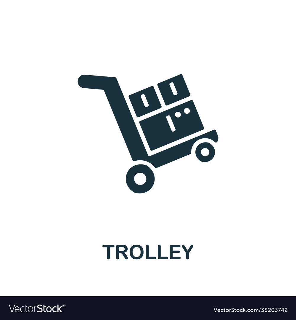 Trolley icon monochrome simple element from Vector Image Trolley icon monochrome simple element from Vector Image