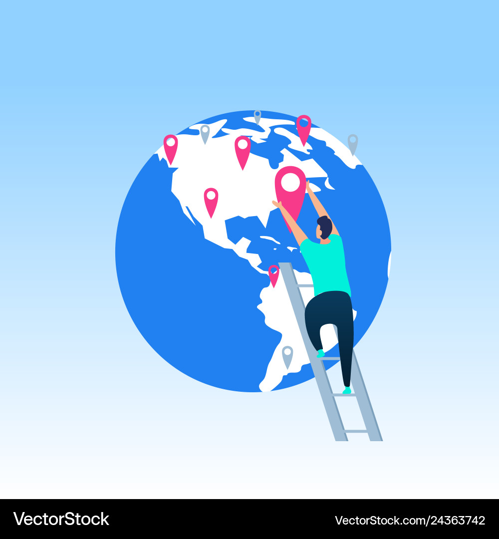 Worldwide travel destinations flat concept Vector Image