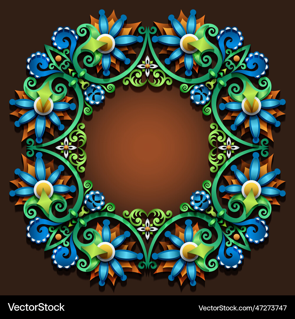 Abstract ornamental nature vintage frame modern Vector Image