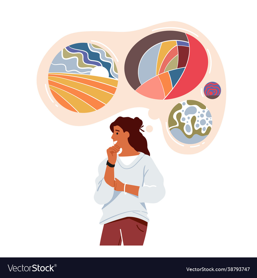 Abstract thinking creative mindset type concept Vector Image