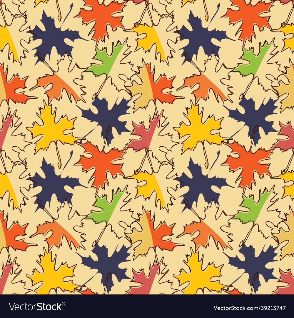Autumn maple leaf seamless pattern seasonal Vector Image