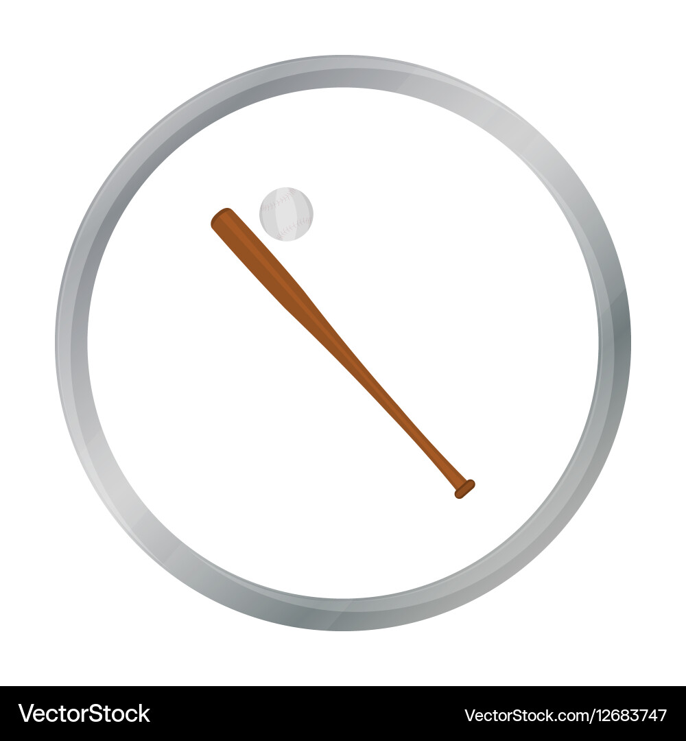 Baseball icon cartoon single sport from Royalty Free Vector