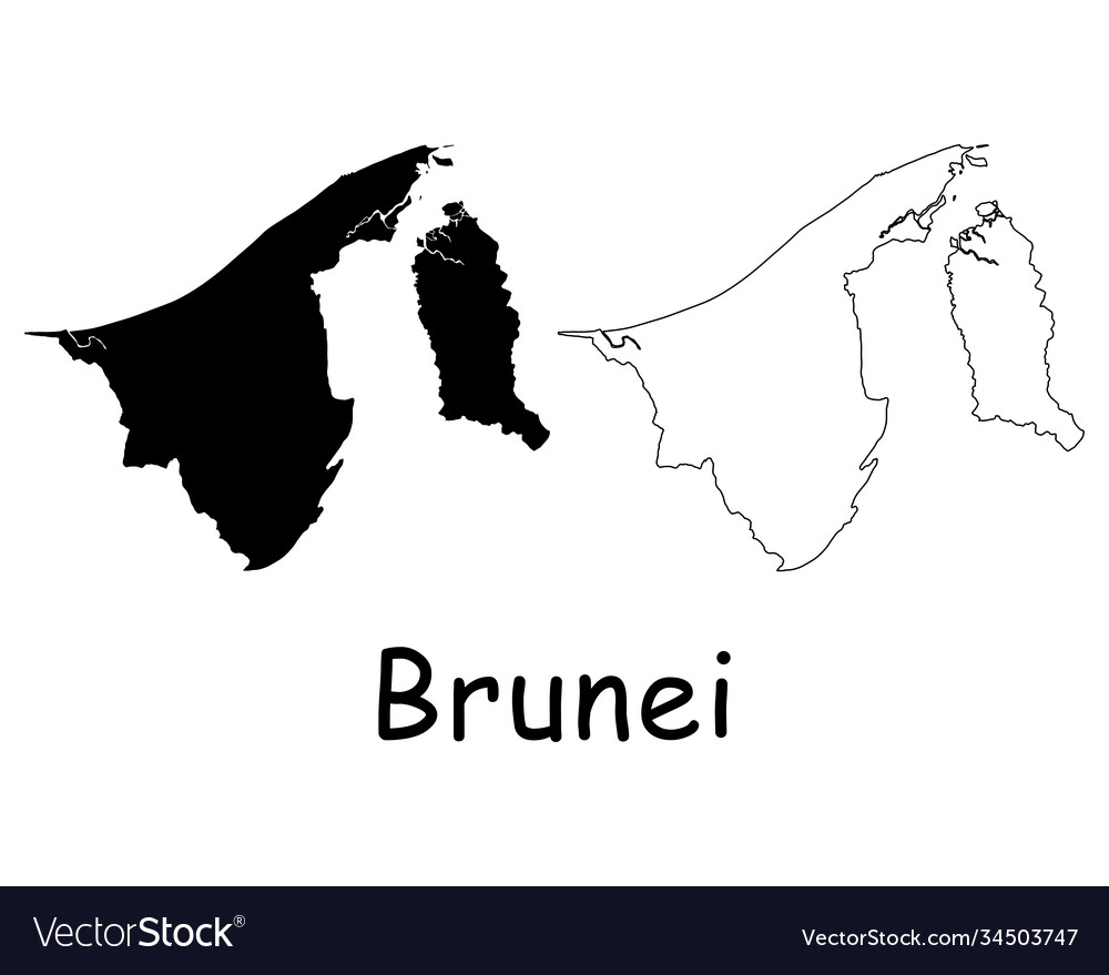 Brunei map Royalty Free Vector Image - VectorStock