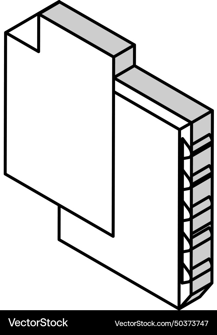 Cardboard paper list isometric icon Royalty Free Vector