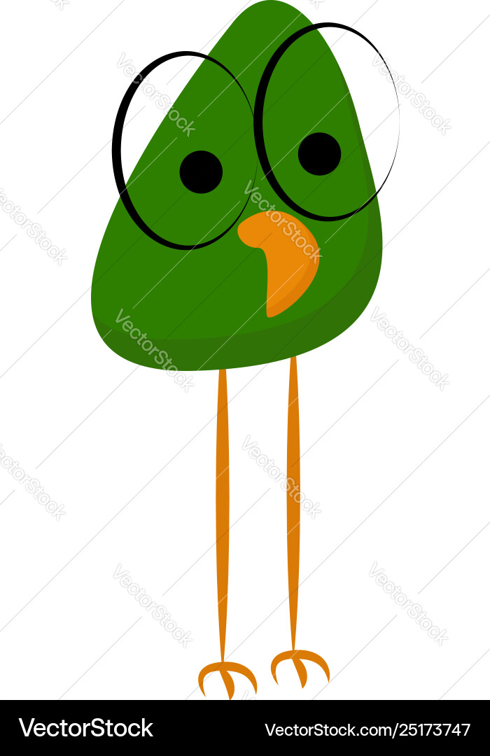 Cartoon bird with spectacles that has no bridge Vector Image