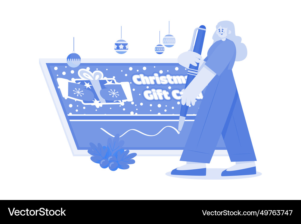 Christmas gift card concept on white background Vector Image