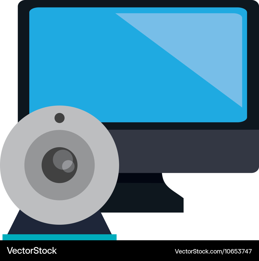 Computer monitor and webcam icon Royalty Free Vector Image