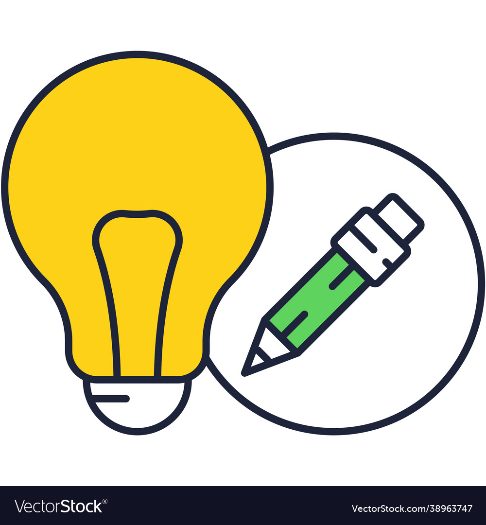 Creative idea and knowledge flat icon Royalty Free Vector