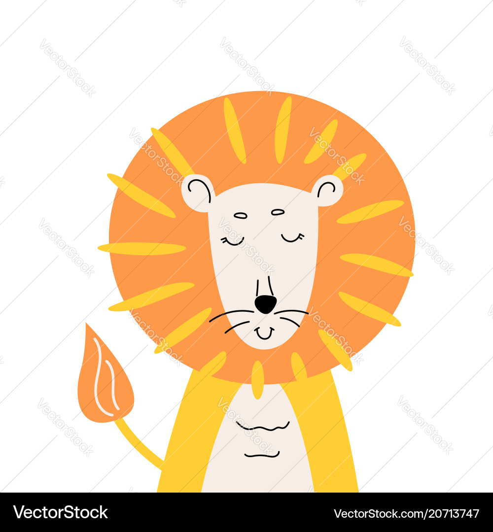 Cute lion for kids apparel design Royalty Free Vector Image
