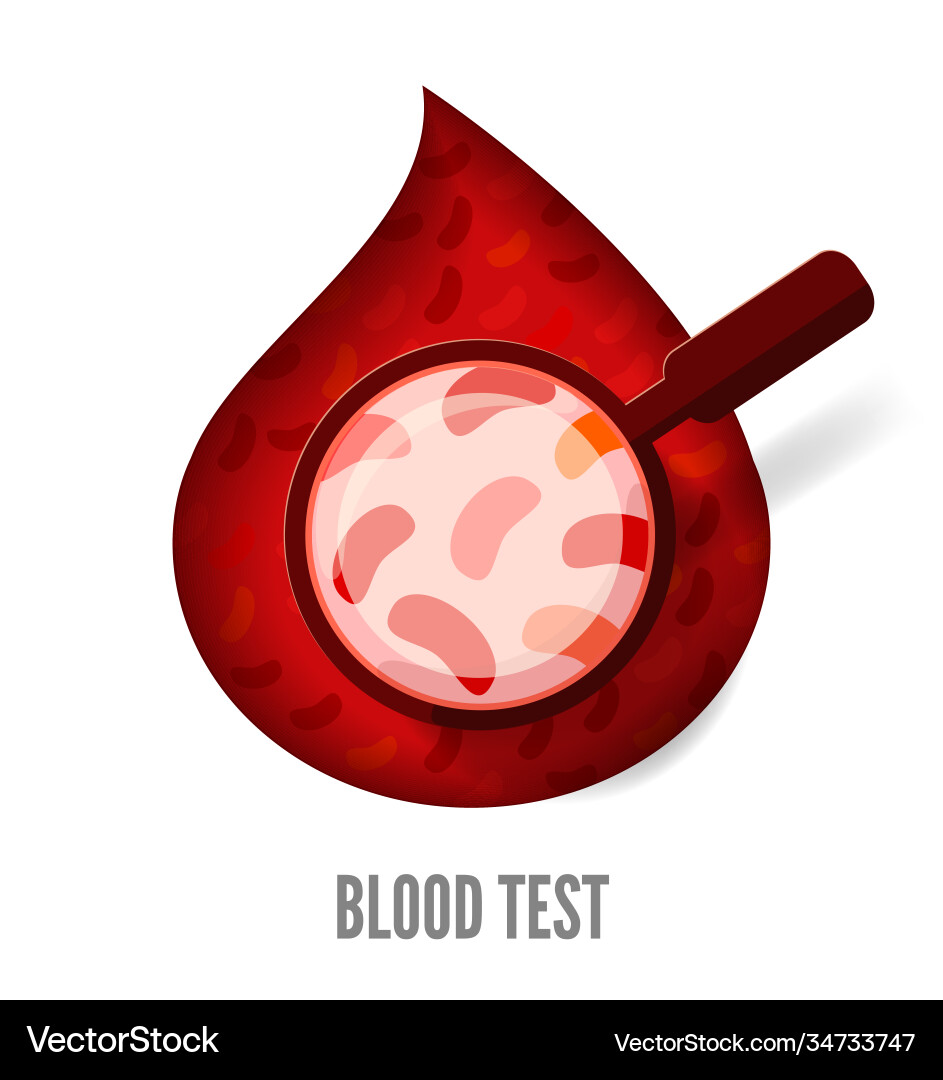 Drop blood with red blood cells Royalty Free Vector Image