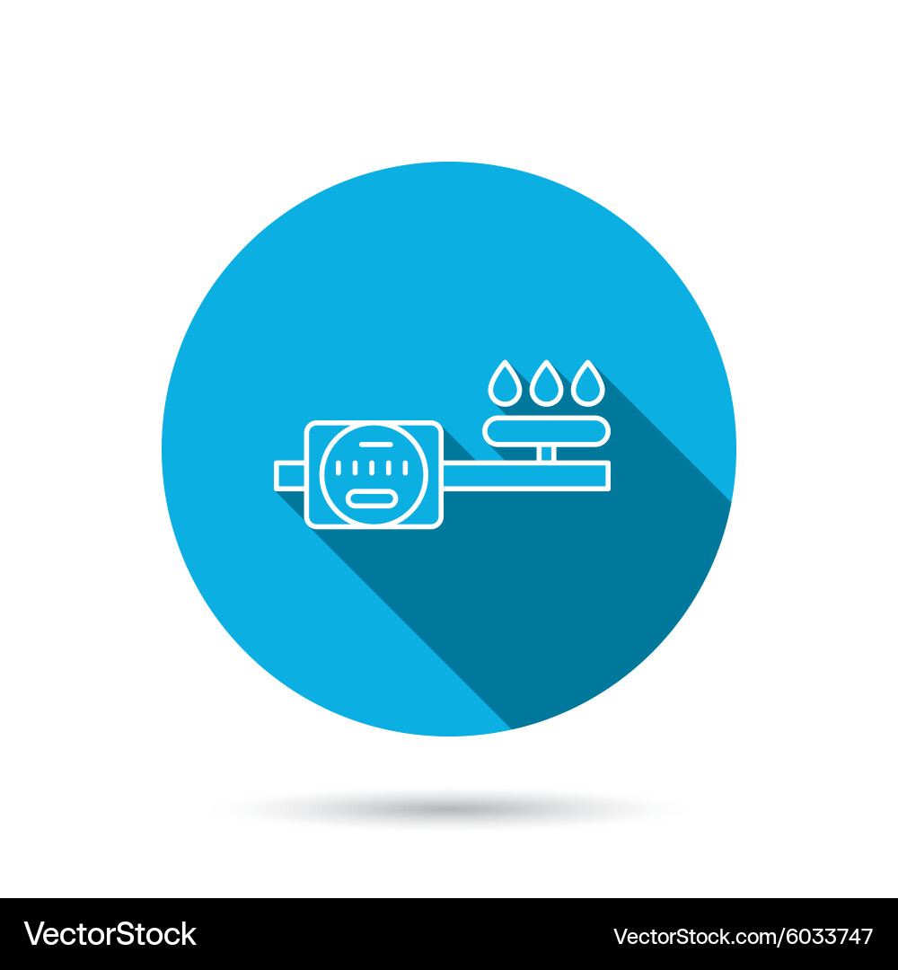 Gas counter icon pipe with fire sign Royalty Free Vector