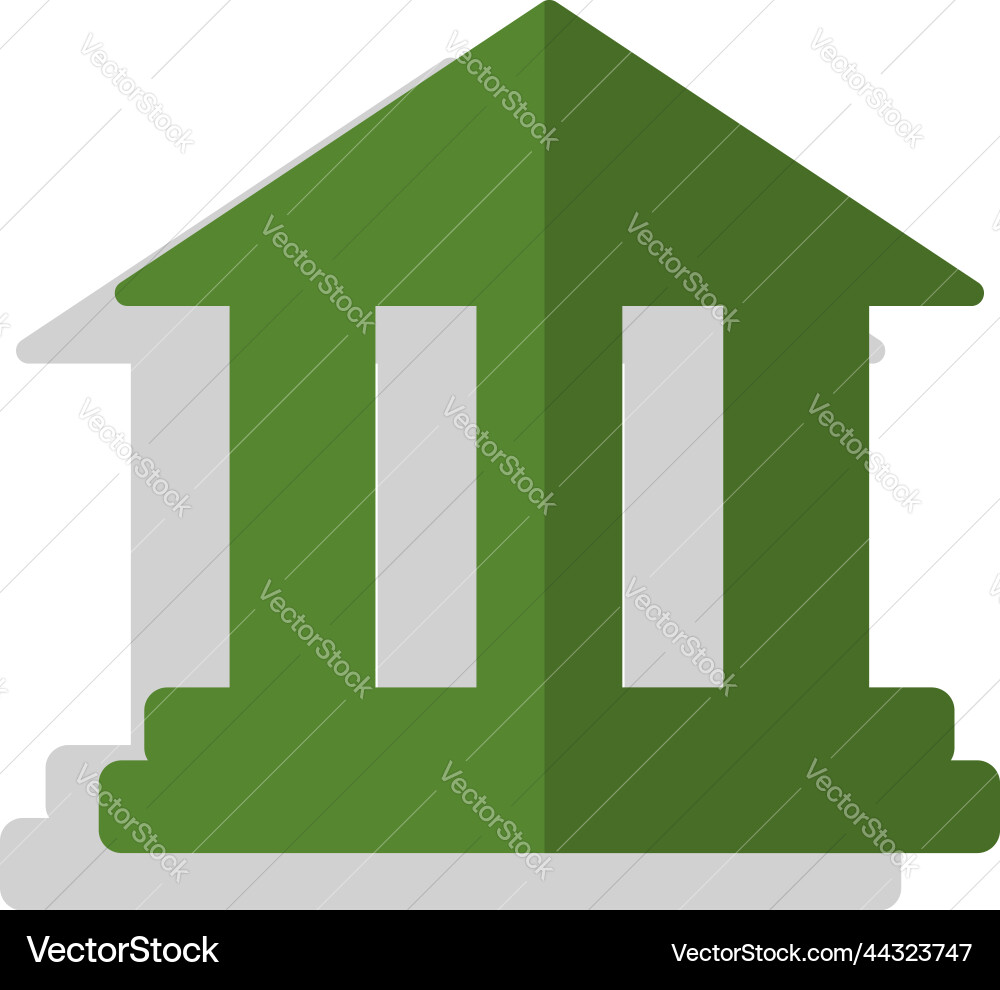 Green bank building on a white background Vector Image