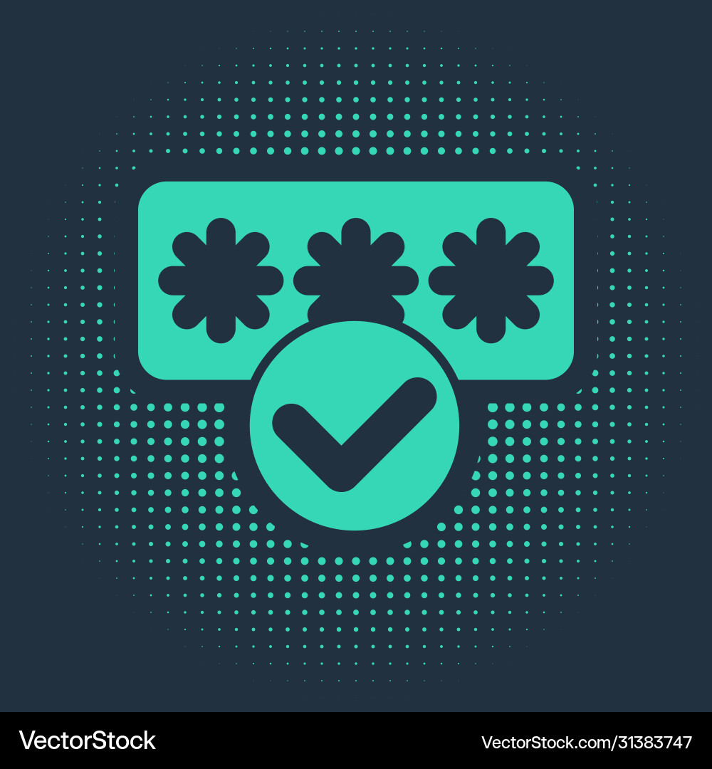 Green password protection and safety access icon Vector Image